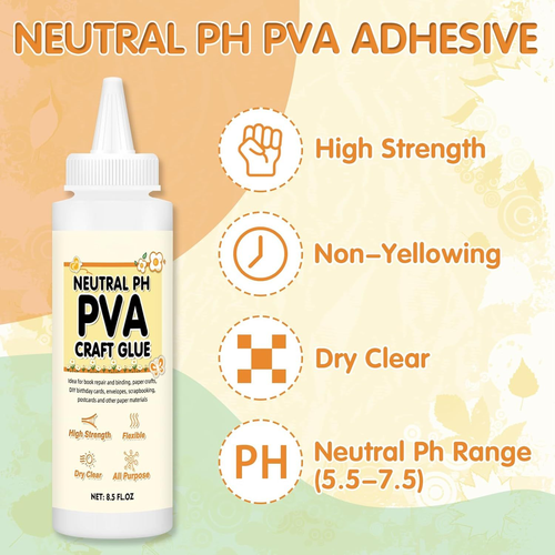 PH Neutral PVA Glue 8.5 Oz, Archival Quality Acid-Free Adhesive, Dries ...
