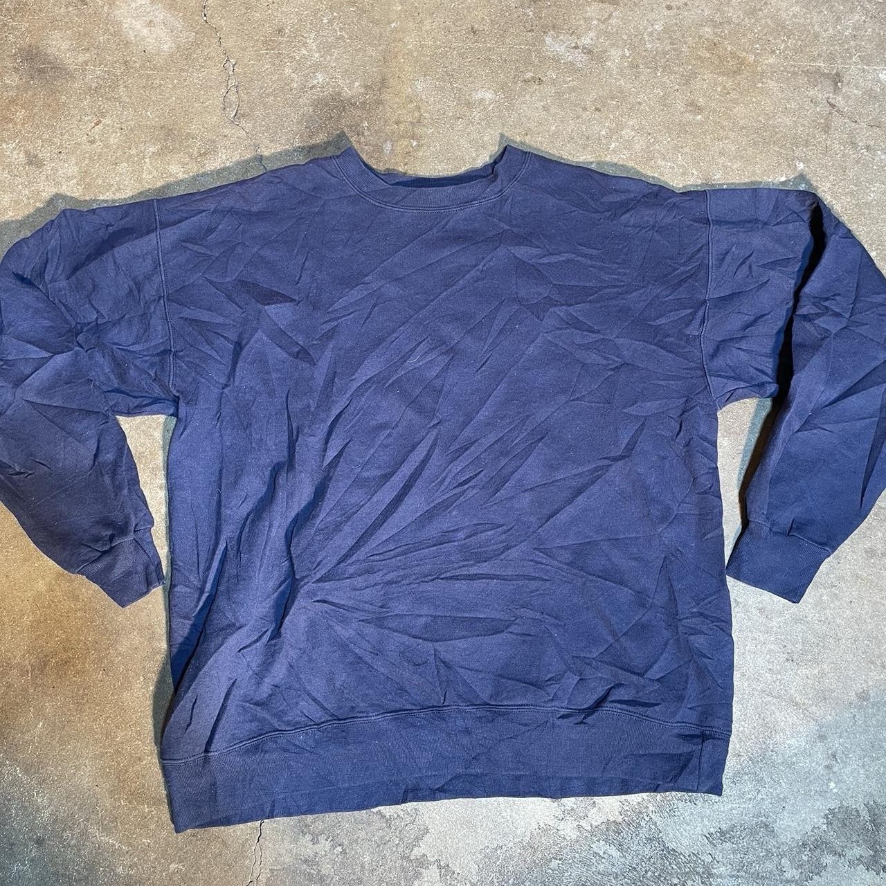 Vintage Blue Hanes Blank Sporty 90s Crewneck Sweatshi… - Gem