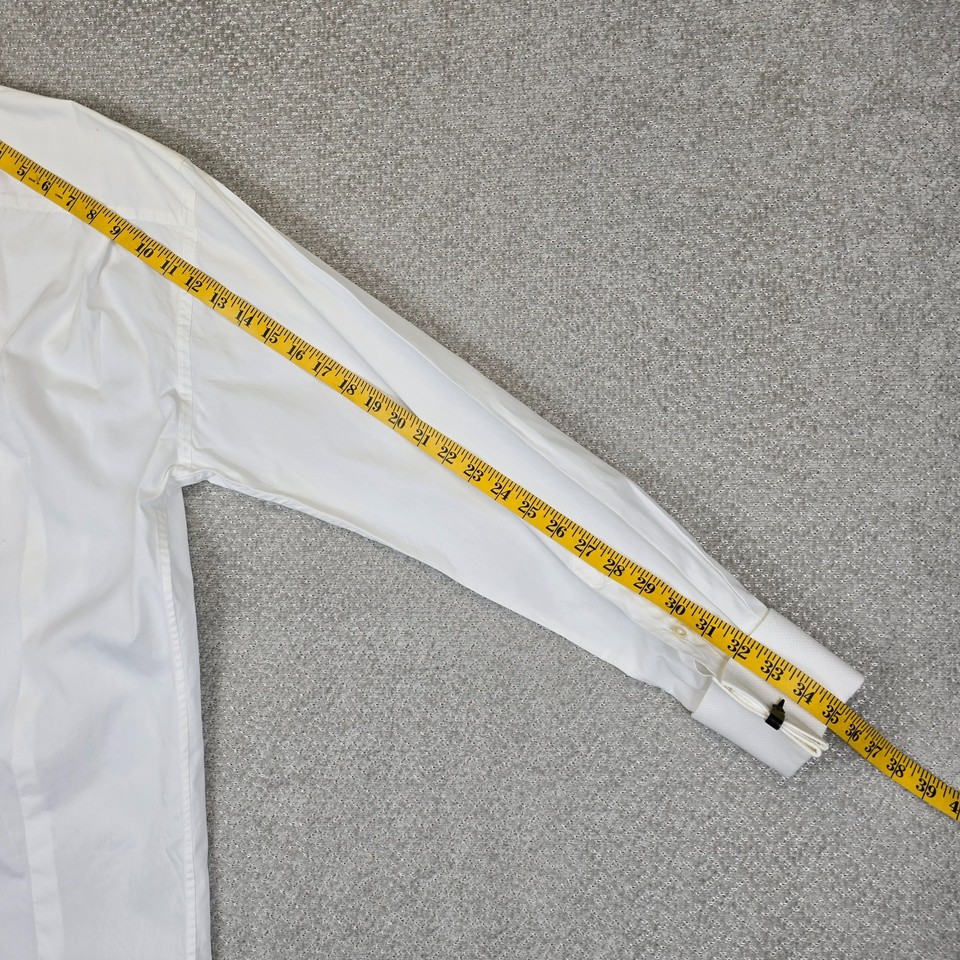 BLANCO NERO White Cotton Tuxedo Shirt Lay Down Collar Double Cuff Men ...
