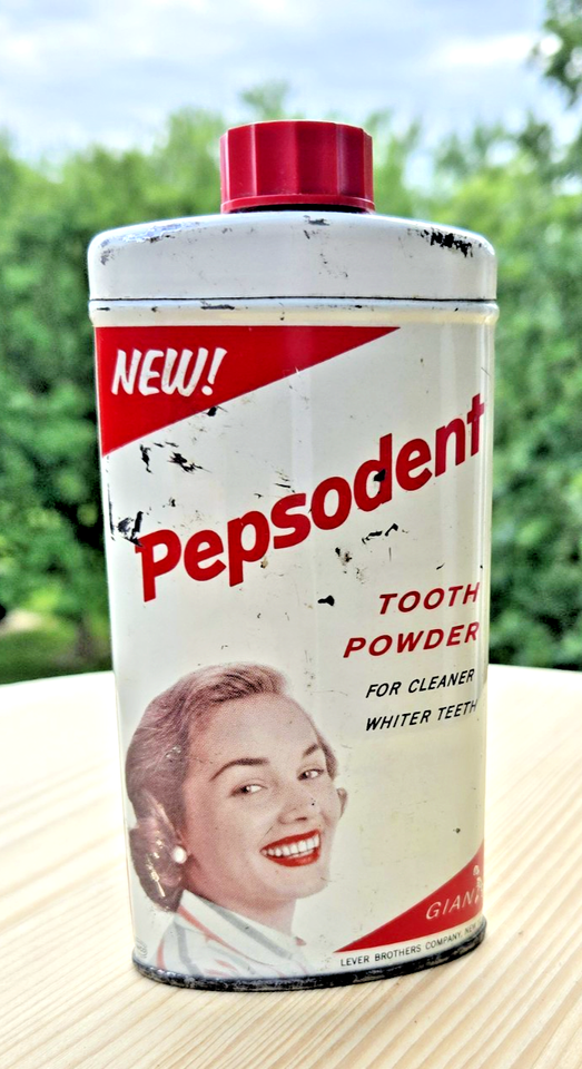 Giant Pepsodent Tooth Powder - 1950s vtg Tin - some Original Contents ...