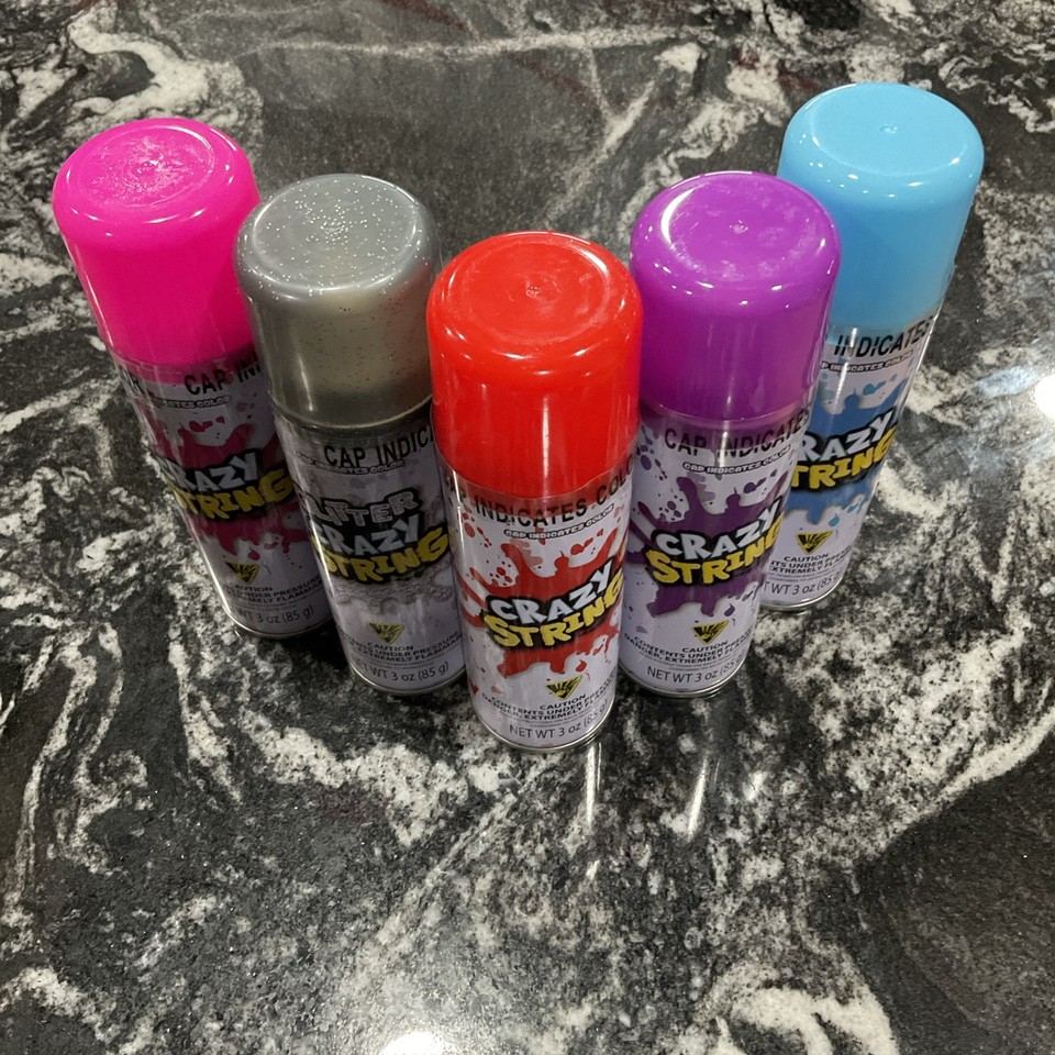 Crazy String Lot of 5 Cans Various Colors (3 oz) Brand New & Sealed ...