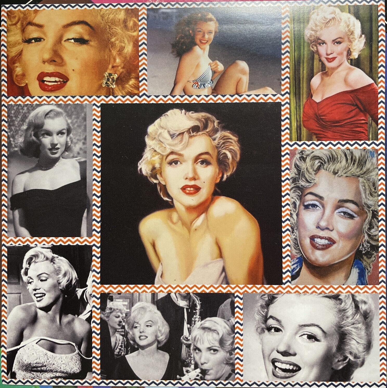 Marilyn Monroe - Collage Poster 7 x 7 Inches - Sticker Back - BEAUTIFUL ...