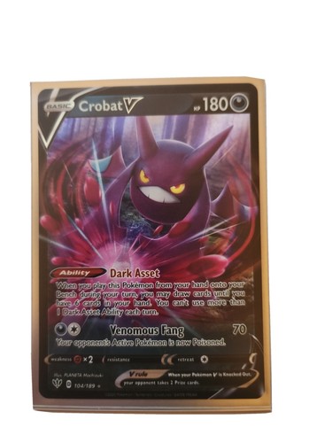 Pokémon TCG Crobat V Darkness Ablaze 104/189 Holo Ultra Rare | eBay