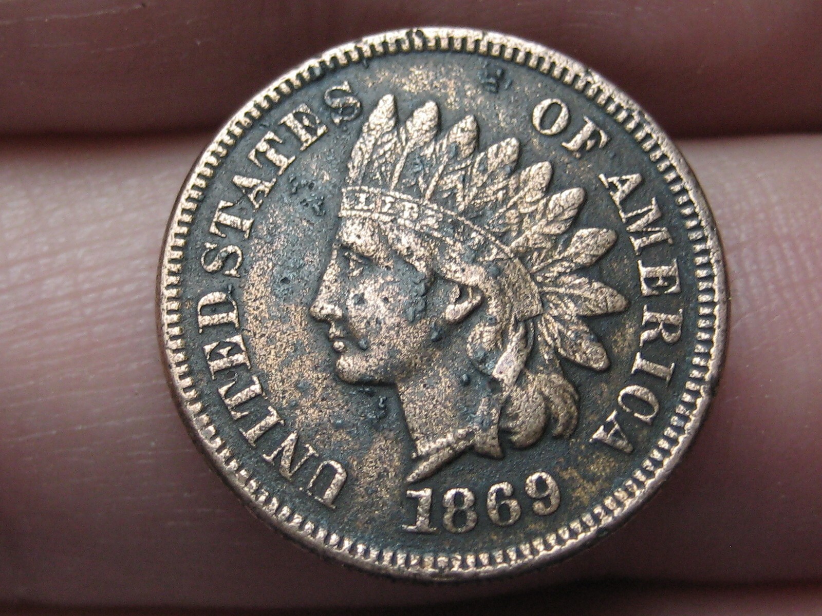 1869 Indian Head Cent Penny- VF/XF Obverse Details, LIBERTY Visible | eBay