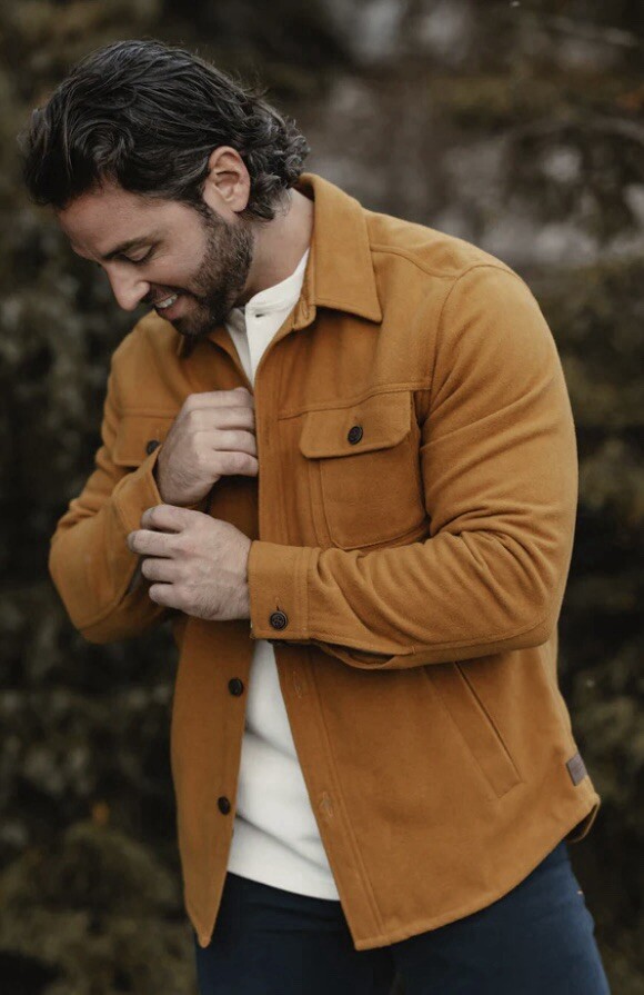 The Normal Brand -Men's Brightside Flannel Jacket. Color: Gold. Size ...