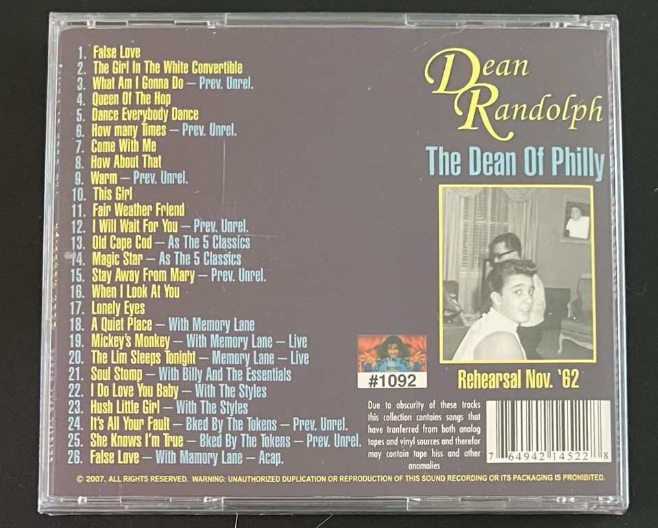 DEAN RANDOLPH - DEAN OF PHILLY - CD BRAND NEW | eBay