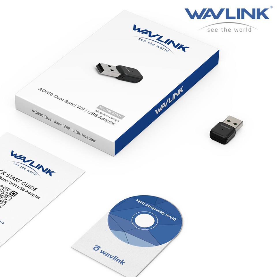 Wavlink AC650 Mini USB WiFi Dongle Wireless WIFI Adapter 2.4G/5G ...