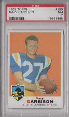 Gary Garrison 1969 Topps PSA 7 NM Graded Card San Diego Chargers #233 ...