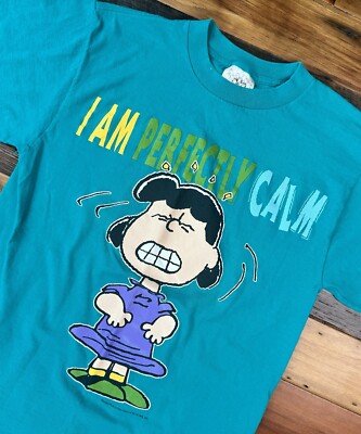 Vintage Peanuts T Shirt Lucy I Am Perfectly Calm 1990s Charlie Brown ...