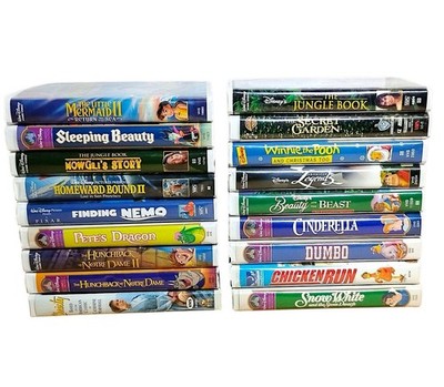 Lot of 18 Vintage Various Walt Disney VHS Tapes Clam Shell Kids Family ...