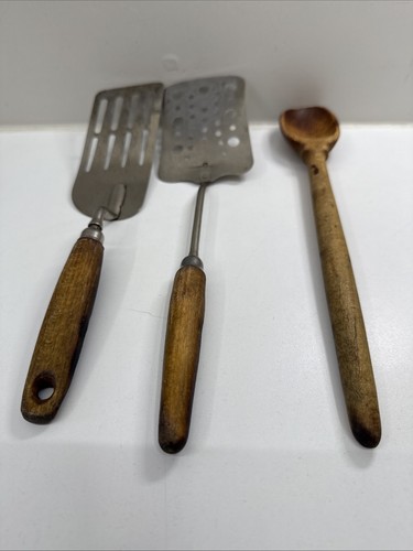 Vintage Ekco Slotted Angled Stainless Spatula Long Blade And 2 Other ...