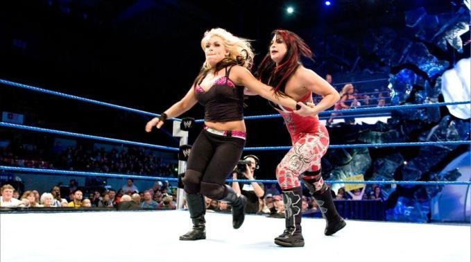 WWE TV RING WORN VICTORIA RED BLACK WIDOW GEAR LISA MARIE VARON DIRECT ...