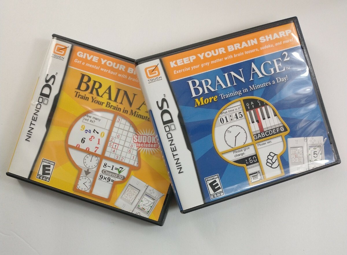 Lot of 2 Brain Age/Brain Age 2 For Nintendo DS DSi 3DS 2DS Puzzle 8E | eBay