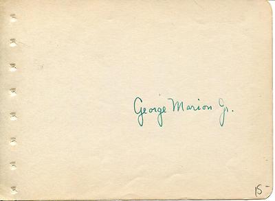 GEORGE MARION JR SILENT FILMS HOLLYWOOD MOVIE SCREENWRITER SIGNED PAGE ...