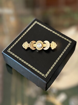 Antique Victorian Gold Filled Etched Paste Rhinestone Crescent Moon Bar ...
