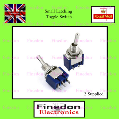 2 Qty Mini Latching Toggle Switch 3 Pin SPDT 6A 125VAC/3A 250VAC UK ...