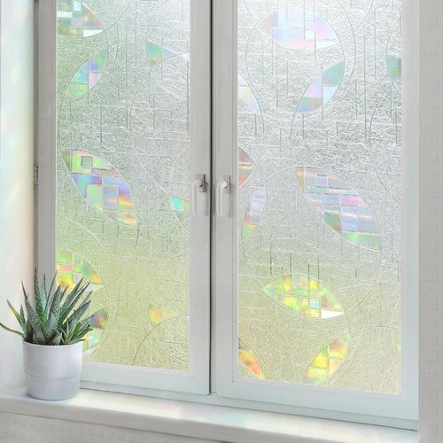 rabbitgoo Privacy Window Film Stained Glass Rainbow Static Cling ...