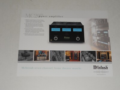 McIntosh MC207 7 Multi Channel Amplifier Brochure, Specs, Info, 2 pgs ...