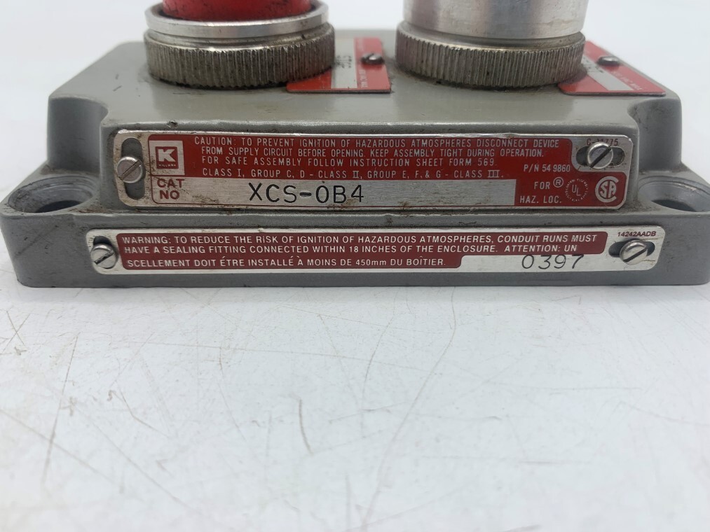 Hubbell Killark Xcs-0b4 Explosion Proof Push Button Control Station for ...
