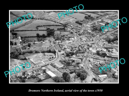 OLD 8x6 HISTORIC PHOTO OF DROMORE NORTHERN IRELAND TOWN AERIAL VIEW ...