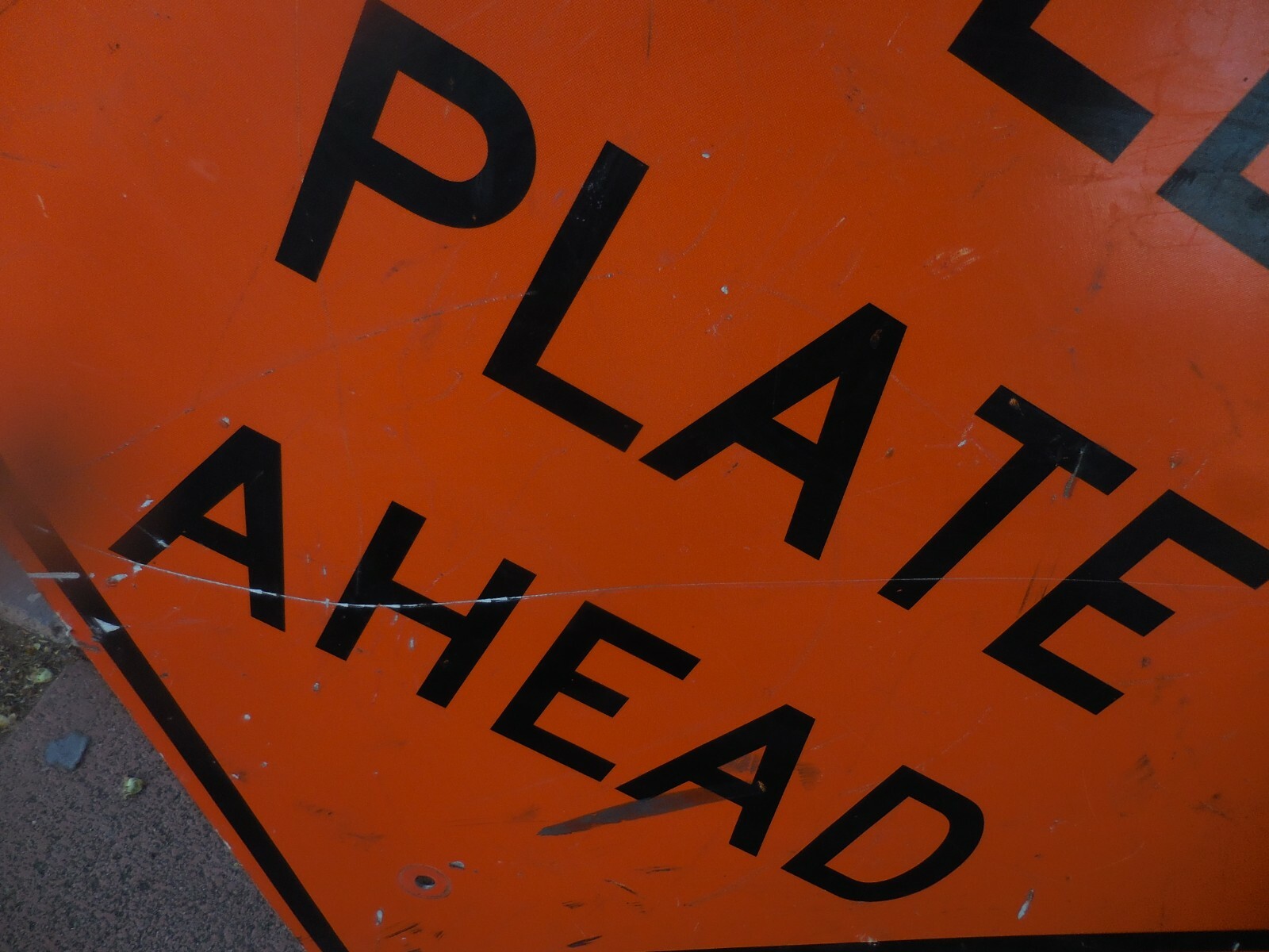 Authentic Vintage Street Metal Sign STEEL PLATE AHEAD 33" X 24" | eBay