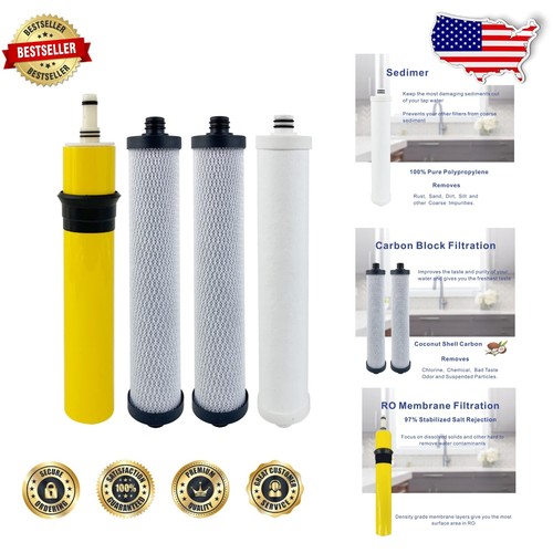 Hydrotech RO Filter Set - 4-Piece Replacement with Membrane 33001068 25 ...