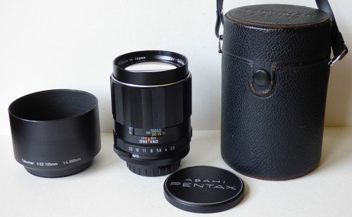 Asahi Pentax Super-Takumar 135mm 2.5 Lens M42 Mount w/Case, Lens Hood ...