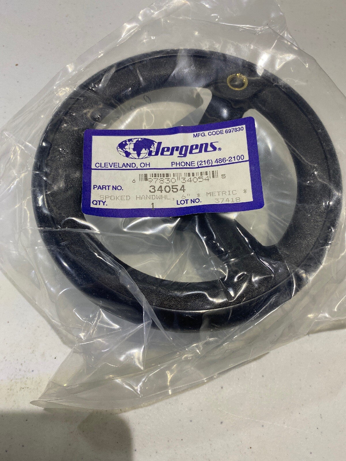 Jergens 6" Handwheel 3 Spoke Handle Hand Wheel Rp160 # 34054 Metric ...