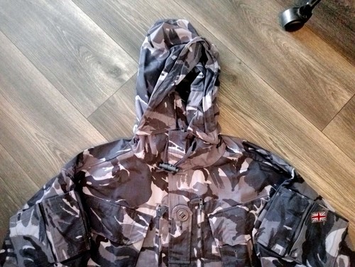 Rare Genuine British Army OPFOR blue camo Windproof Smock Combat jacket ...