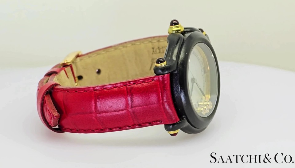 [CHOPARD] Chopard Happy Sports 3P Diamond Leather Red Sapphire R. 9544/ ...