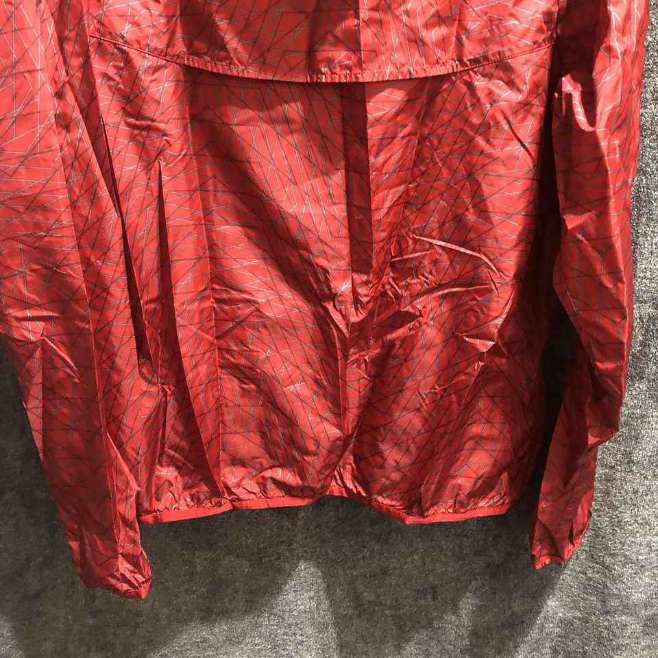 Nike Windrunner Jacket Mens Large Red Reflective Hooded Full Zip 653666 ...