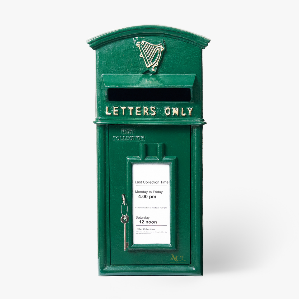 Post Box Wall Mounted/Pillar Mount Letterbox Irish Shamrock Green with ...