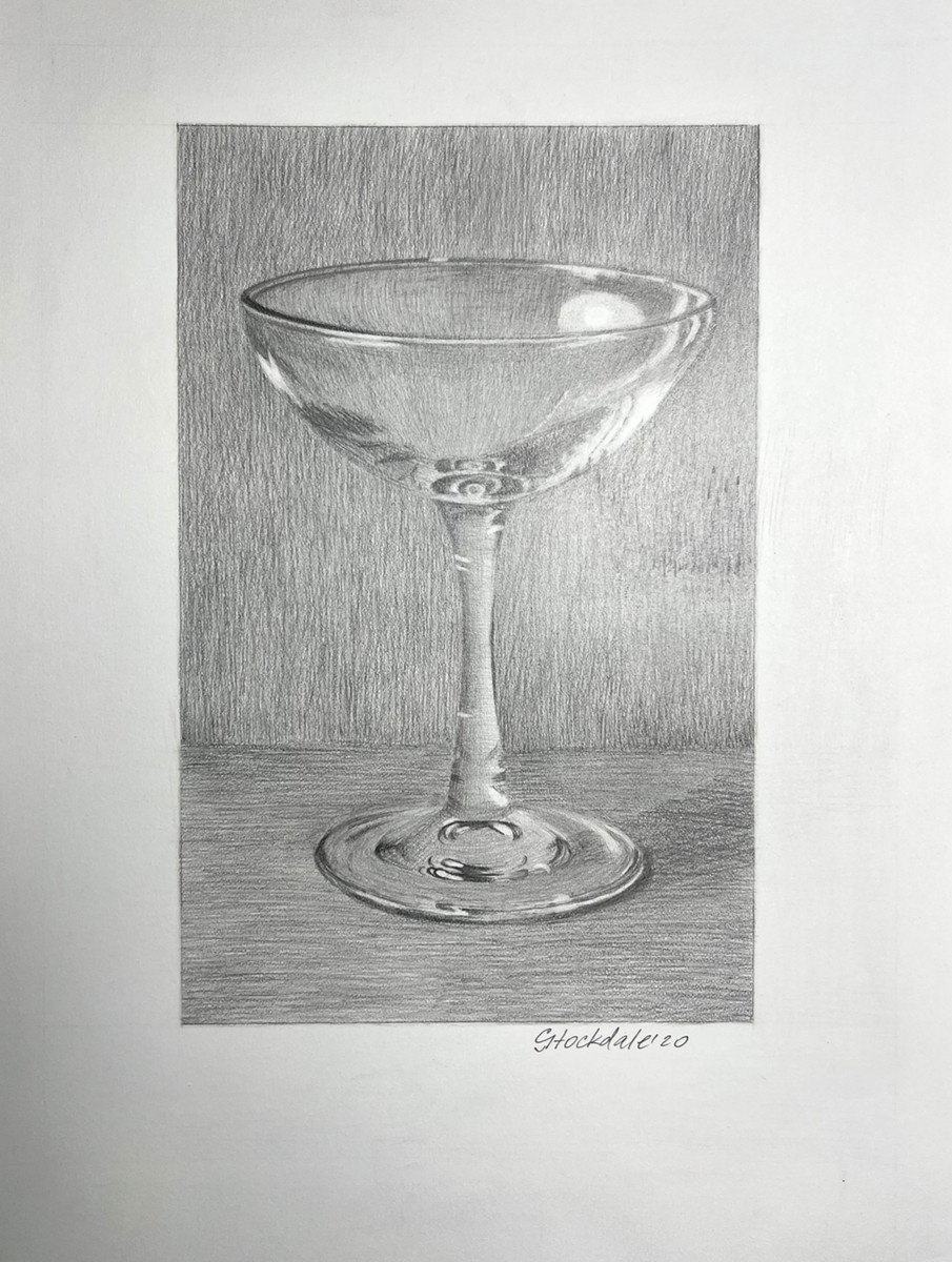 Martini Glass Pencil Drawing