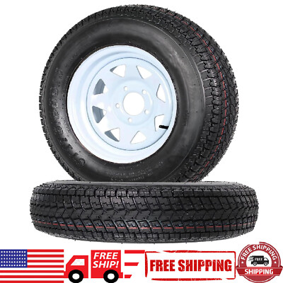 2 Pack ST175/80D13 Trailer Tires 175 80 13 Trailer Tire 5 Lug 6 Ply ...