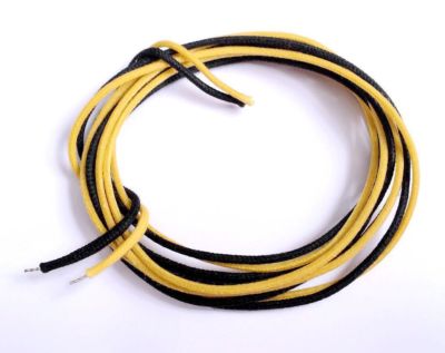 Yellow & Black Cloth Push Back Single-coil Hookup Wire 8 Feet for ...