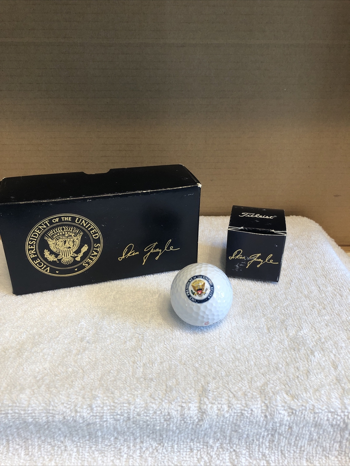 3 Single ball box/pack of Official Dan Quayle vice presidential golf ...