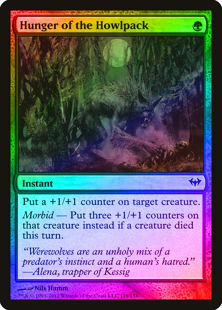 Hunger of the Howlpack FOIL Dark Ascension PLD Green Common MTG CARD ...