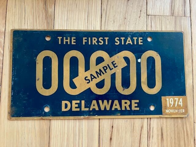 1974 Delaware Sample License Plate | eBay