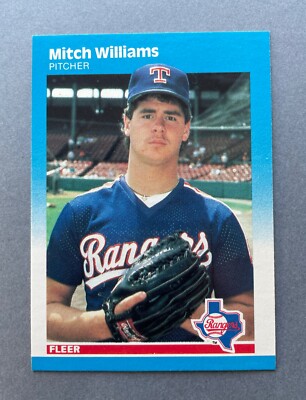 1987 Fleer Baseball Mitch Williams #142 Rookie RC Texas Rangers | eBay