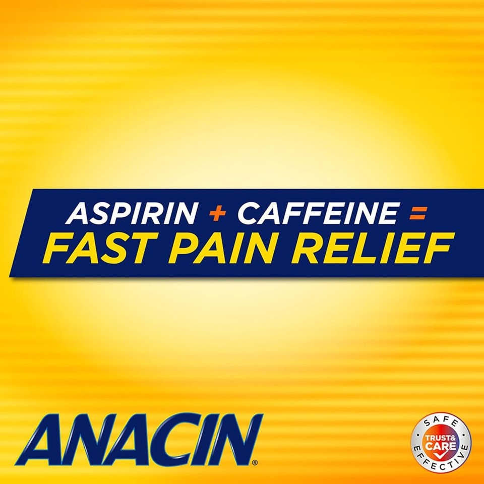 Anacin Pain Relief – 300 Tablets | Fast-Acting Aspirin + Caffeine ...