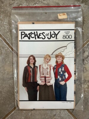 Patches of Joy "Laurie Vest" Patchwork Pattern #800 Vintage 1980 Joyce ...