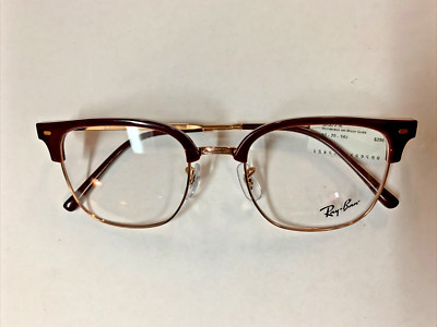 51mm New Ray Ban RB7216 8209 Clubmaster Eyeglasses Burgundy/Rose Gold ...