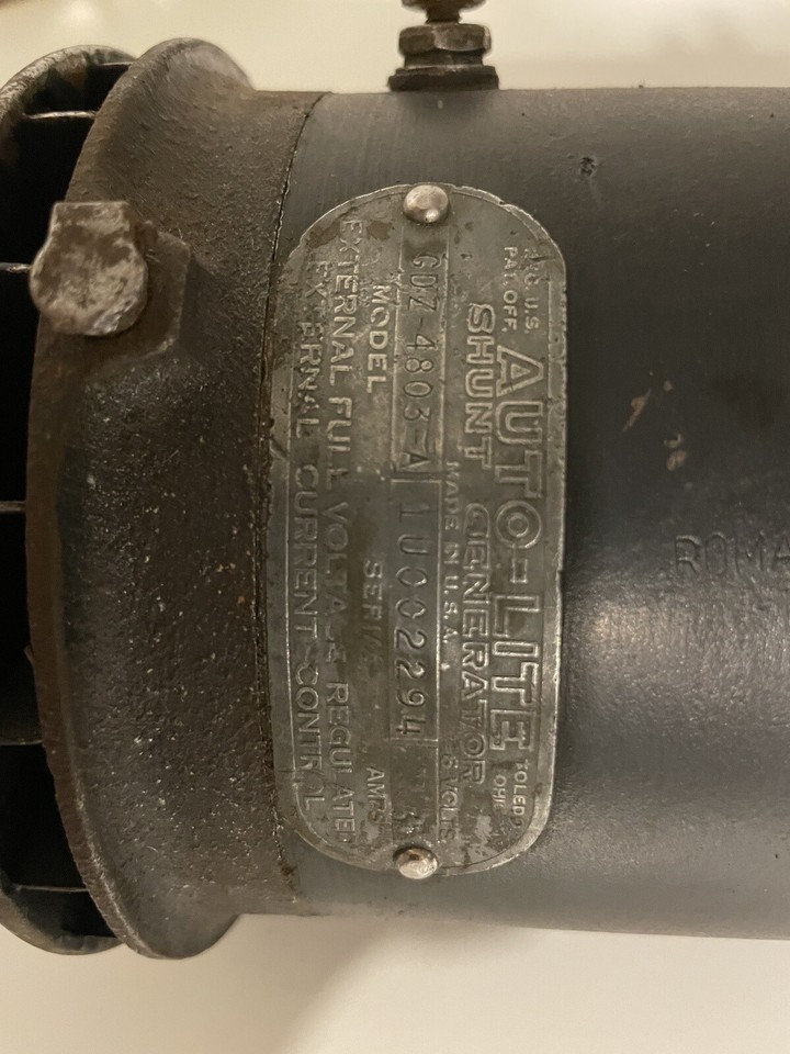 1940s Nash Ambassador Autolite 6V Generator GDZ-4803A CORE ...