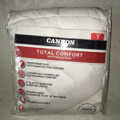 CANNON Total Comfort Mattress Pad TWIN SIZE Mattress Pad New Retail ...