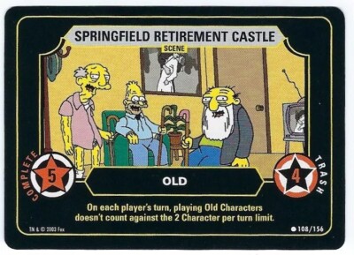 2003 WIZARD THE SIMPSONS TRADING GAME SPRINGFIELD RETIREMENT CASTLE ...