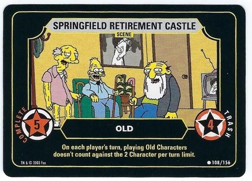 2003 WIZARD THE SIMPSONS TRADING GAME SPRINGFIELD RETIREMENT CASTLE ...