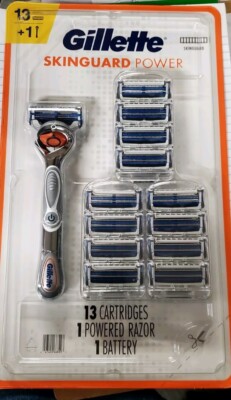 Gillette SkinGuard Power Men's Razor Handle + 13 Blade Refills | eBay