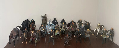 Lord of the Rings NLP Marvel Lot of 34 Figures plus Accessories Weapons ...