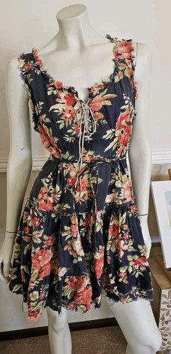 Peace Angel Ladies Cotton Dress Size L 12 Boho Beach Dress Blue | eBay UK