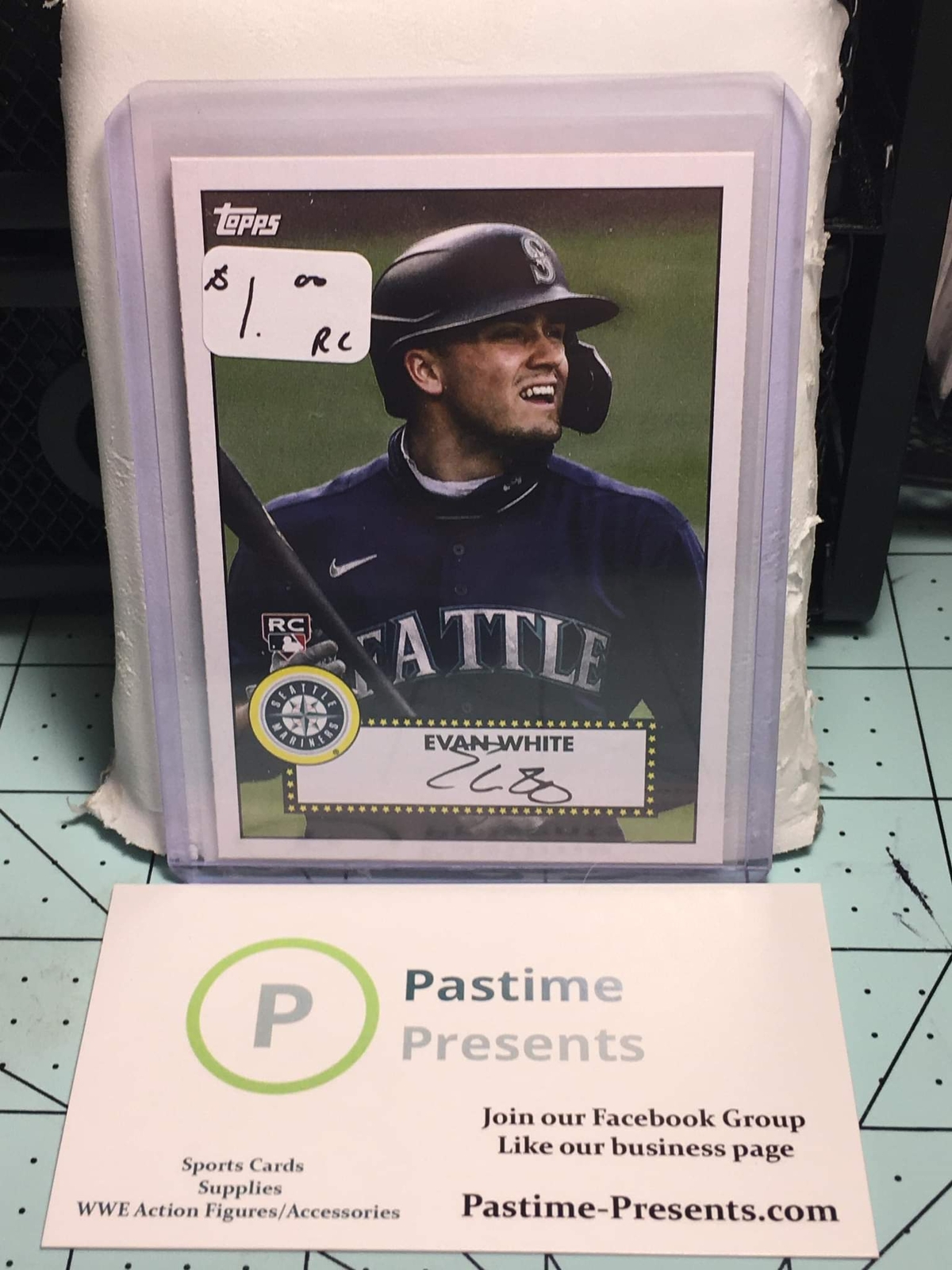 2021 Topps Series 1 #T52-17 Evan White 1952 Topps Design RC Seattle ...